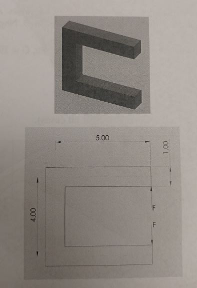 The "C" frame shown below has a square (1" by 1") | Chegg.com