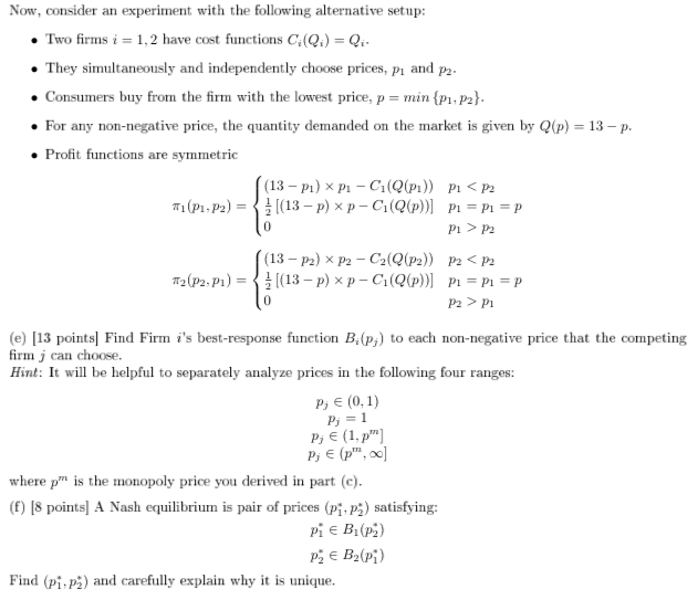 Solved 1. 150 points Cournot and Bertrand Competition (50 | Chegg.com