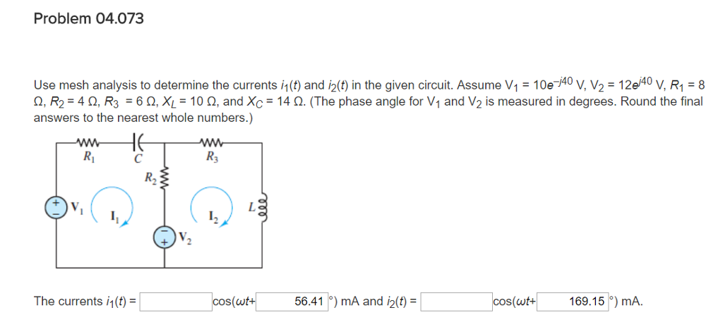 Solved Problem 04.073 Use mesh analysis to determine the | Chegg.com