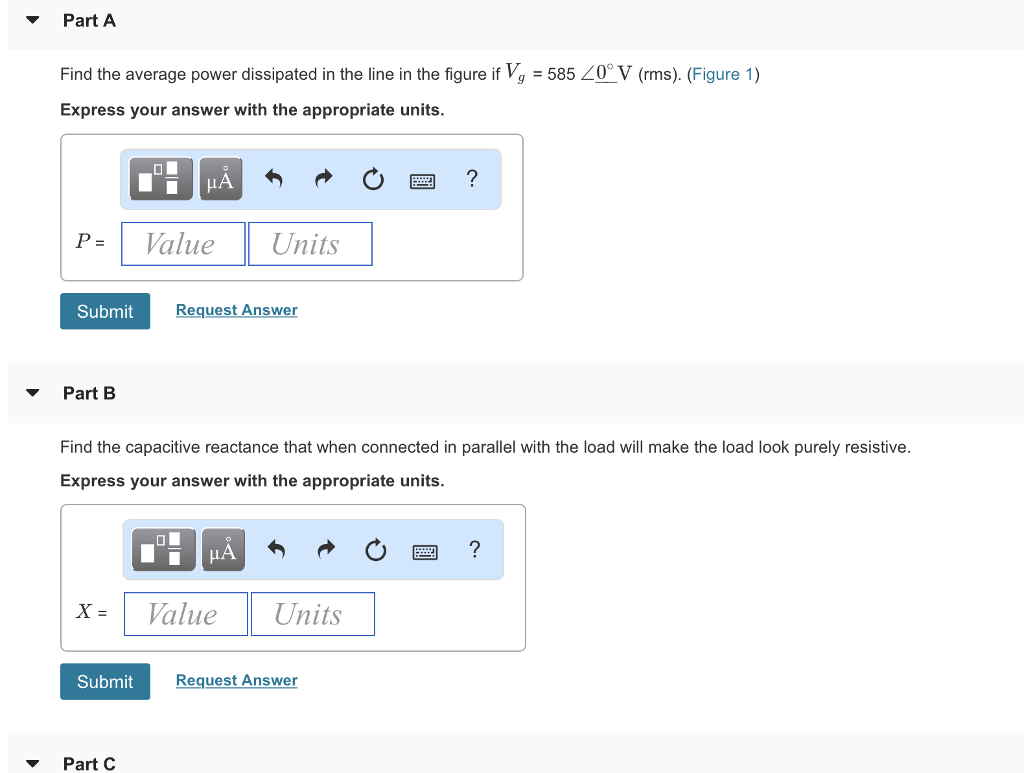 Solved ? Part A Find the average power dissipated in the | Chegg.com