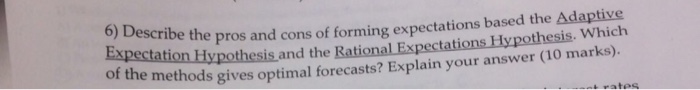 Solved Describe the pros and cons of forming expectations | Chegg.com