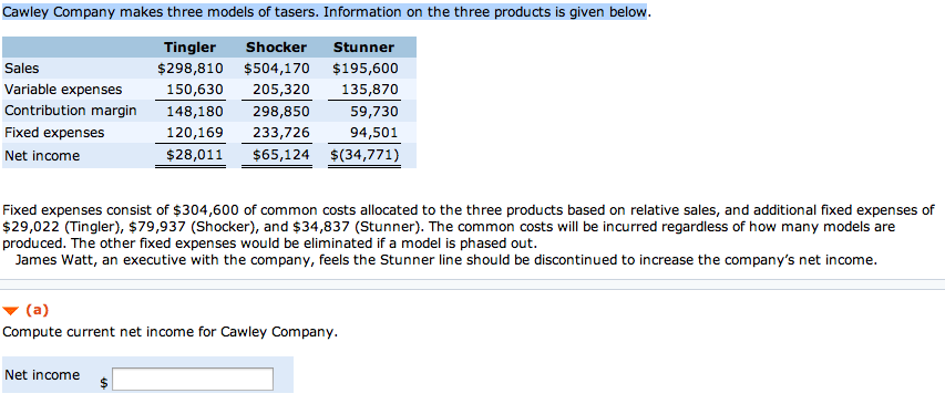 Solved (b) Compute net income by product line and in total | Chegg.com Solved (b) Compute net income by product line and in total | Chegg.com