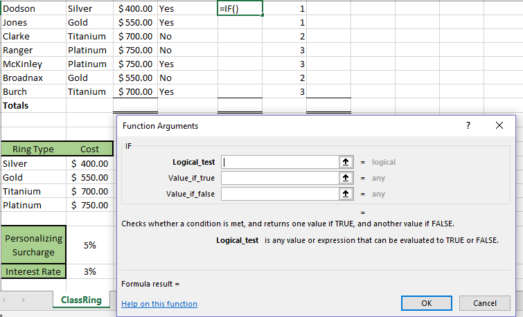 Solved I need help figuring out the exact formula to enter | Chegg.com