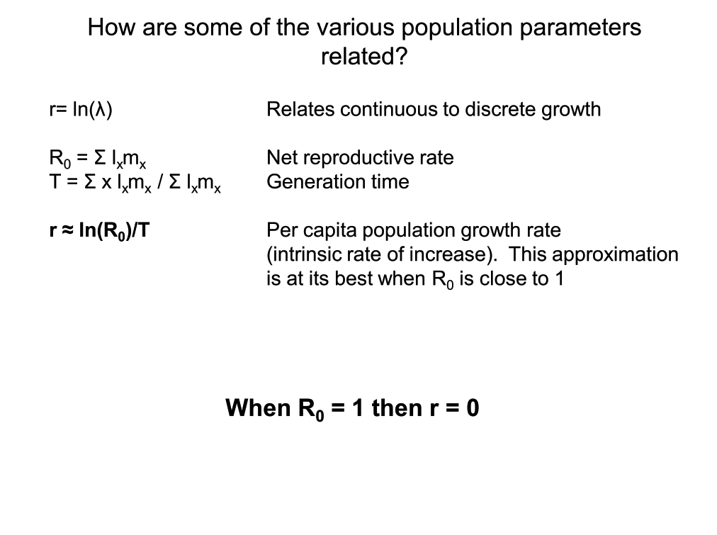How are some of the various population parameters | Chegg.com