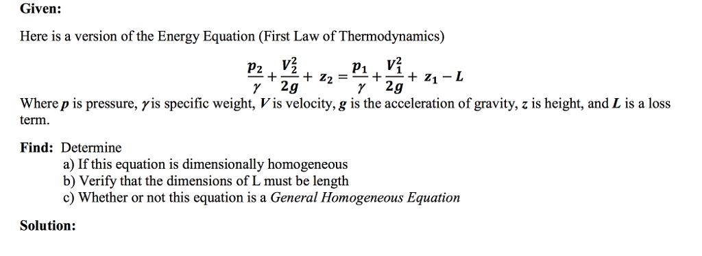 Power Equation Thermodynamics