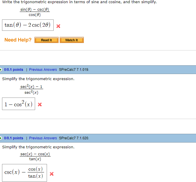 Solved Write the trigonometric expression in terms of sine | Chegg.com