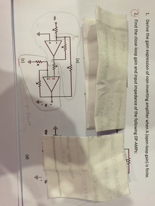 Solved Derive the gain expression of non-inverting amplifier | Chegg.com