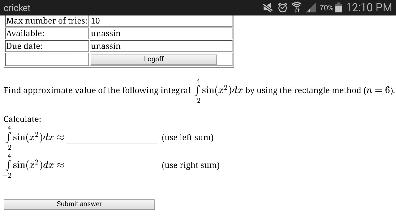 Solved Find approximate value of the following integral | Chegg.com