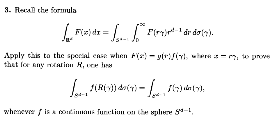 3. Recall the formula Fdr do(). d-1 Rd Apply this to | Chegg.com