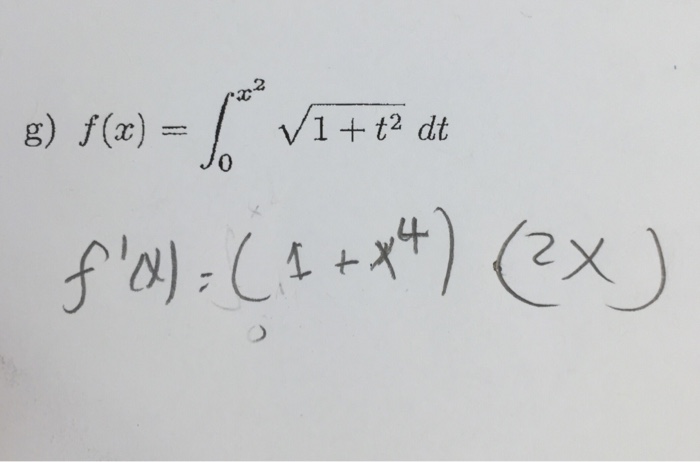 Solved F(x) = integrate limit 0 to x^2 root 1+t^2 dt | Chegg.com