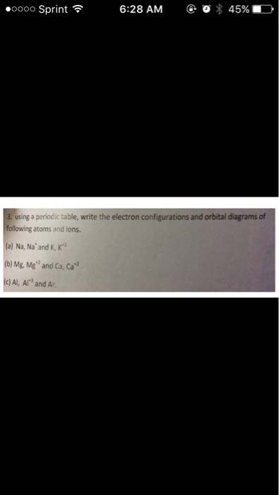 Solved Using a periodic table, write the electron | Chegg.com