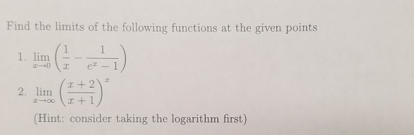 Solved Find the limits of the following functions at the | Chegg.com