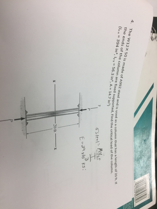 Solved the w12x50 is made of a992 steel and is used as a | Chegg.com