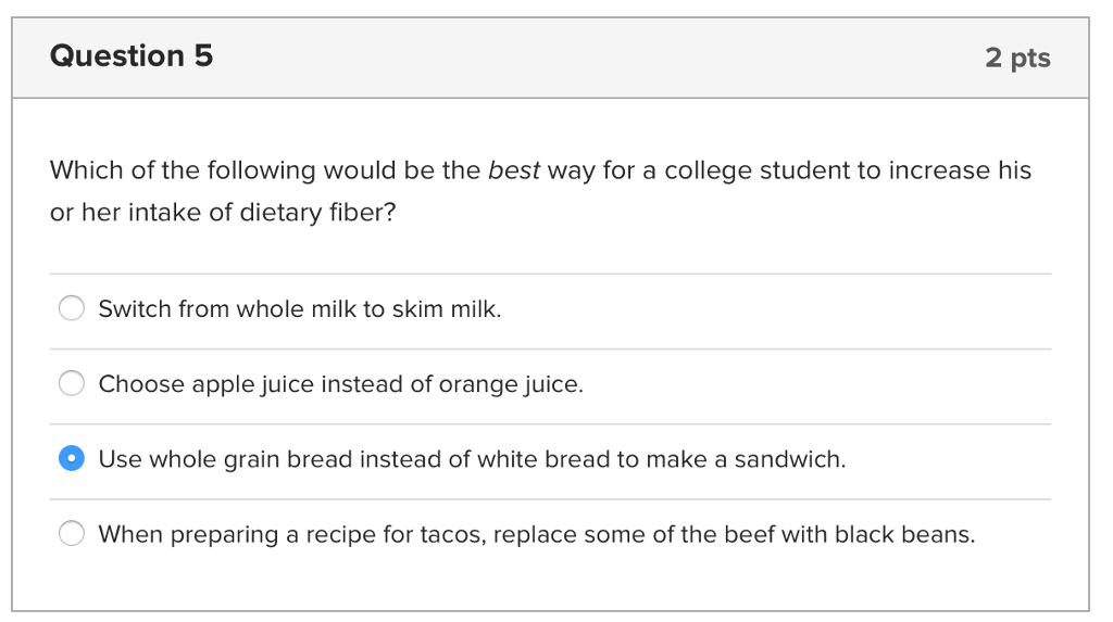 Solved Question 5 2 pts Which of the following would be the | Chegg.com