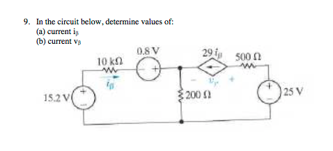 Solved In the circuit below, determine values of: (a) | Chegg.com