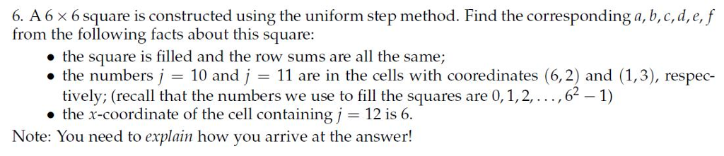 6, A 6 × 6 square is constructed using the uniform | Chegg.com