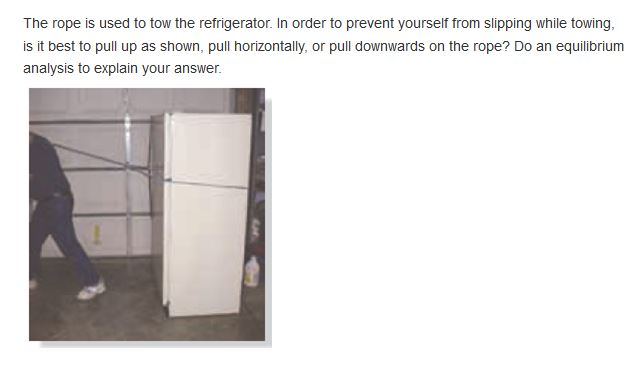 Solved The rope is used to tow the refrigerator. In order to | Chegg.com