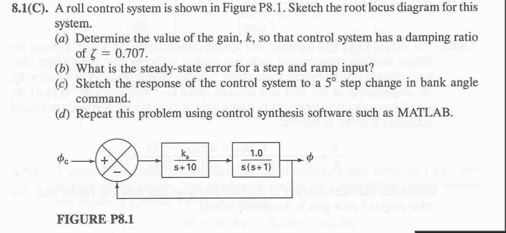 Solved A roll control system is shown in Figure P8.1. Sketch | Chegg.com
