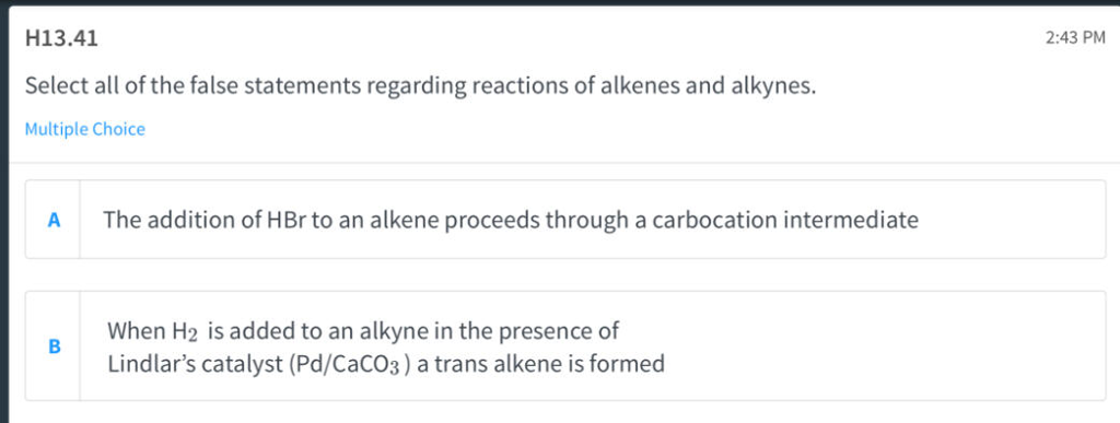 Solved H13.41 Select all of the false statements regarding | Chegg.com