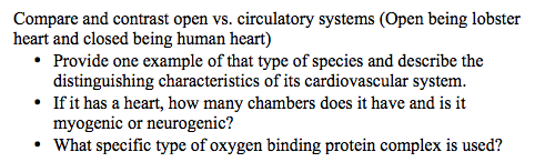 Solved Compare and contrast open vs. circulatory systems | Chegg.com