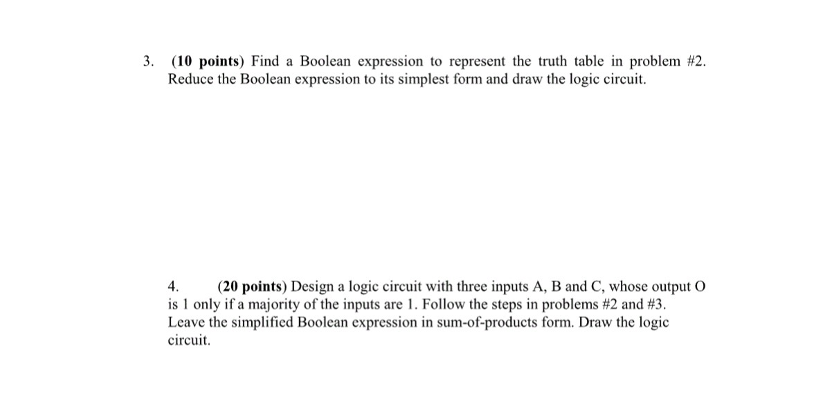 Solved 3. Find a Boolean expression to represent the truth | Chegg.com