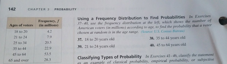 Solved 142 CHAPTER 3 PROBABILITY Using a Frequency | Chegg.com