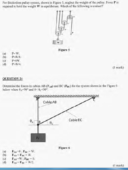Solved For the frictionless pulley system, shown in Figure | Chegg.com