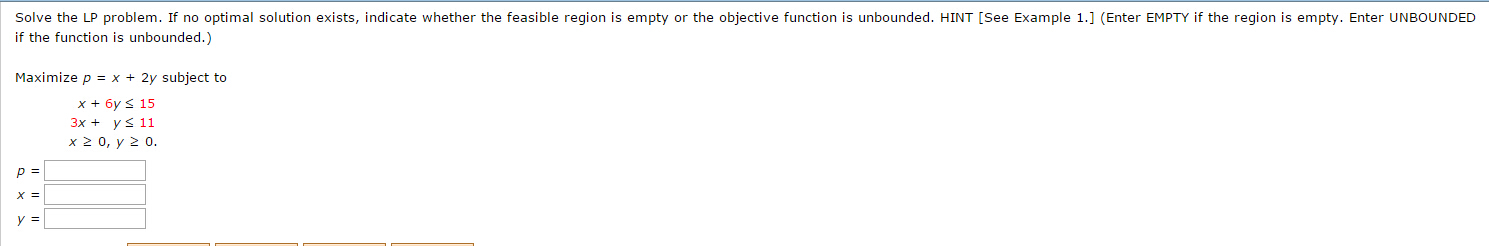 Solved Solve the LP problem. If no optimal solution exists, | Chegg.com