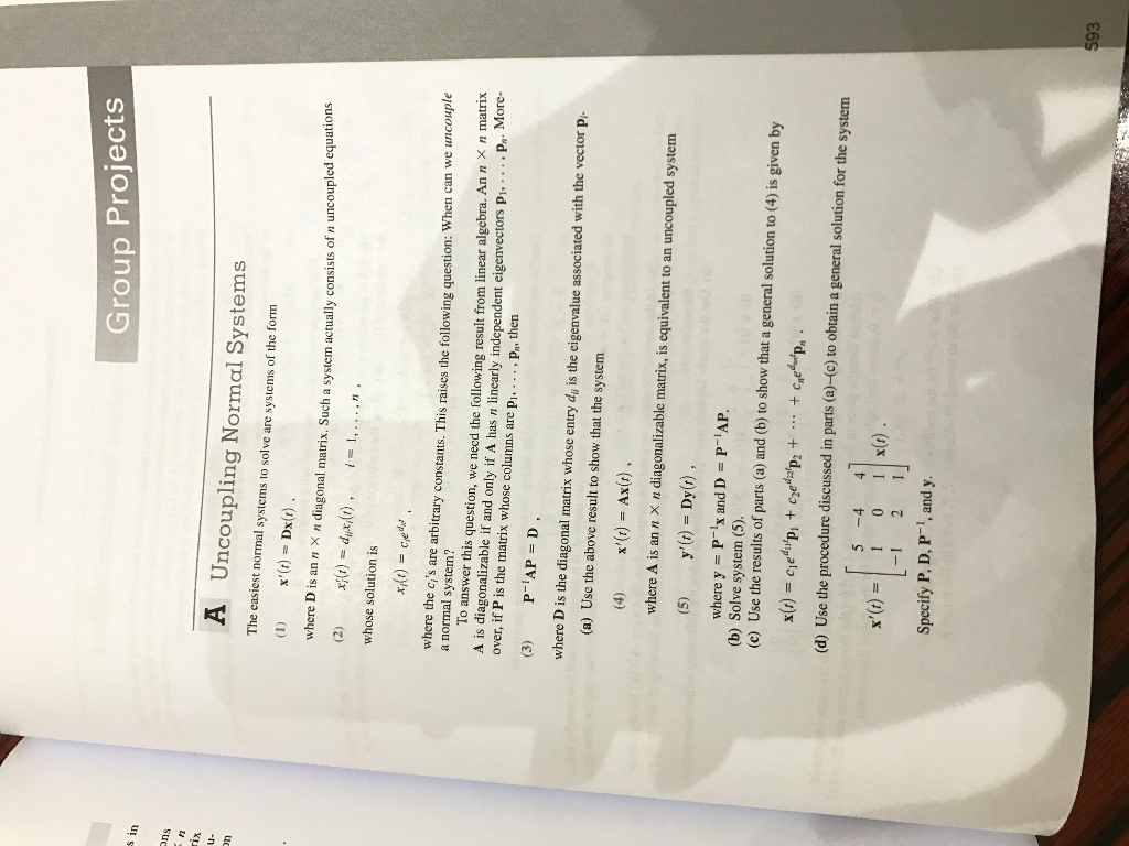 Solved A Uncoupling Normal Systems The easiest normal | Chegg.com