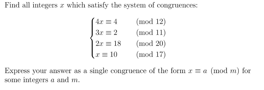 Solved Find all integers a which satisfy the system of | Chegg.com
