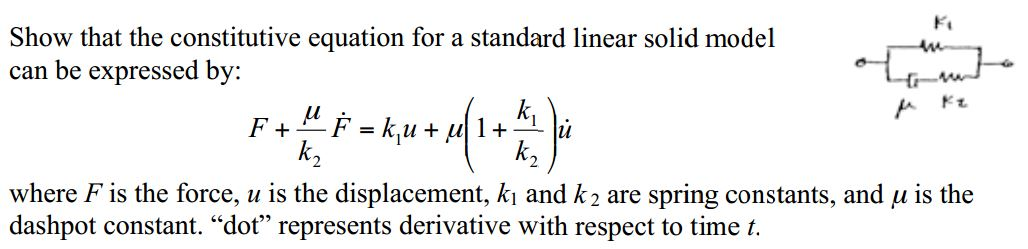 Solved Show that the constitutive equations for a standard | Chegg.com