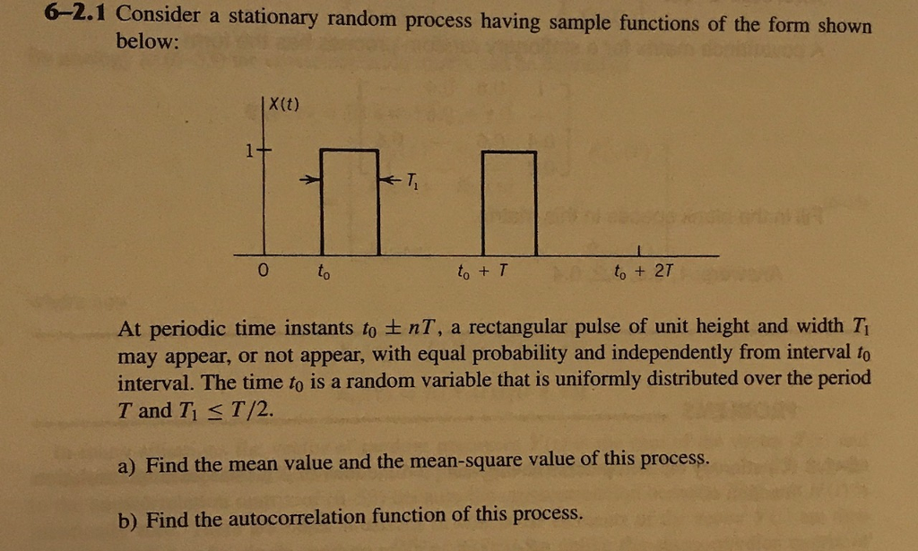 Consider a stationary random process having sample | Chegg.com