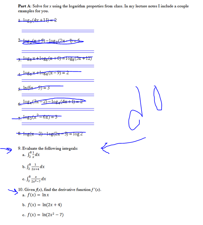 Solved Part A: Solve for x using the logarithm properties | Chegg.com