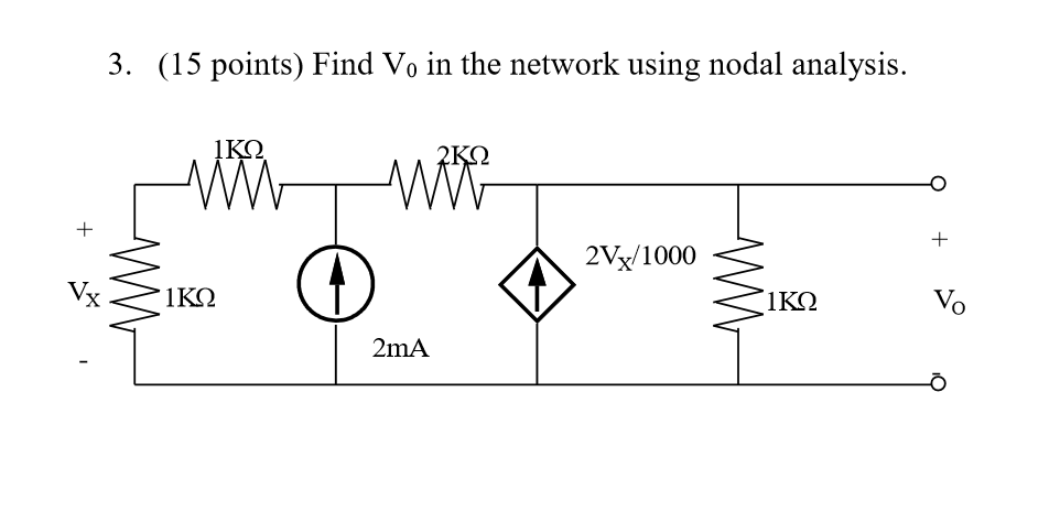Solved Find V_0 in the network using nodal analysis. | Chegg.com