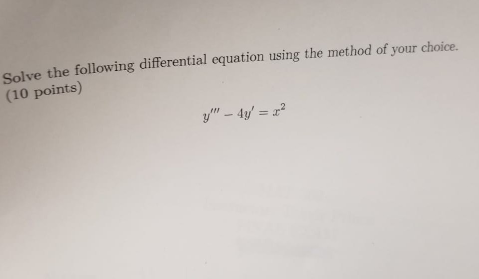 Solved the following differential equation using the method | Chegg.com