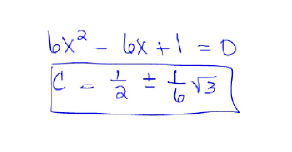 Solved 6 x2 - 6x + 1 = 0 C = 1/2 + - 1/6 3 | Chegg.com
