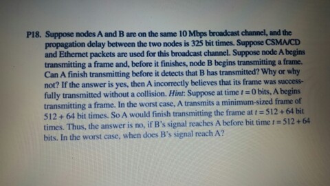 Solved Suppose nodes A and B are on the same 10 Mbps | Chegg.com