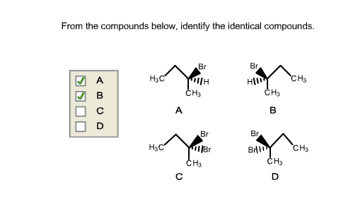 Solved From the compounds below, identify the identical | Chegg.com