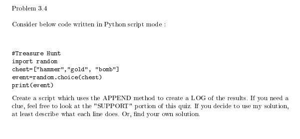 Solved Problem 3.4 Consider below code written in Python | Chegg.com