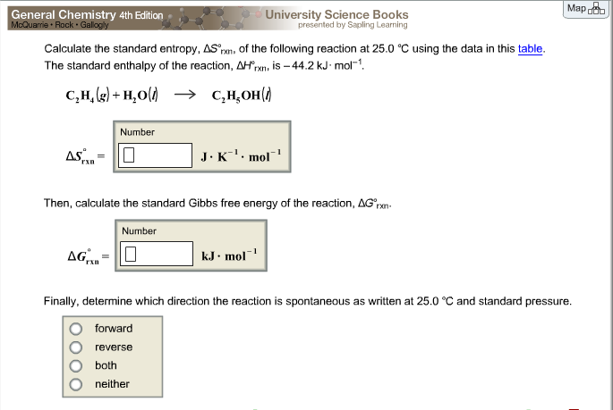 Solved Calculate the standard entropy, Delta S degree_rxn, | Chegg.com