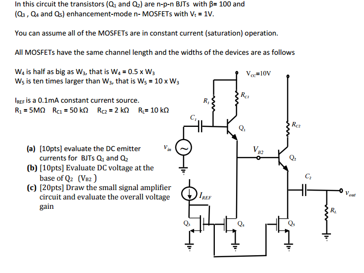 Solved In this circuit the transistors (Q_1 and Q_2) are | Chegg.com