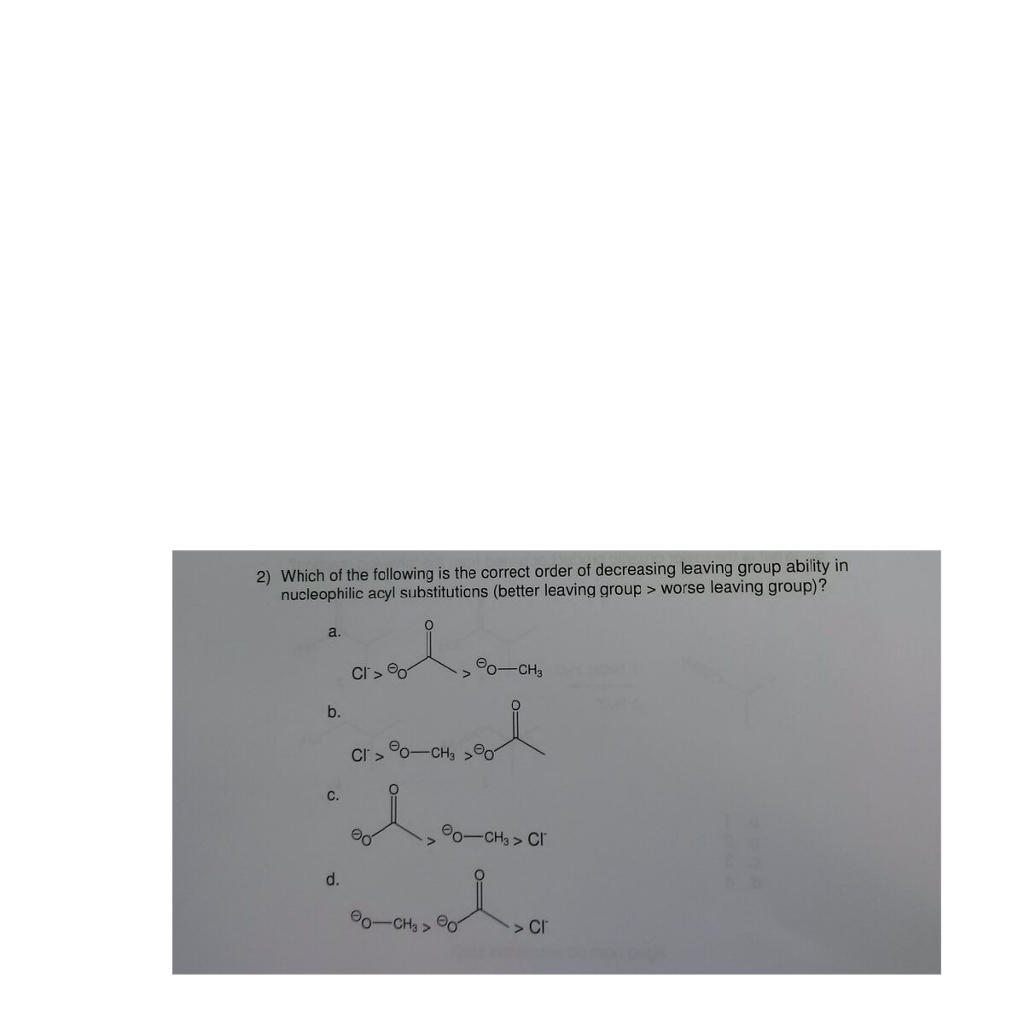 Solved Which of the following is the correct order of | Chegg.com