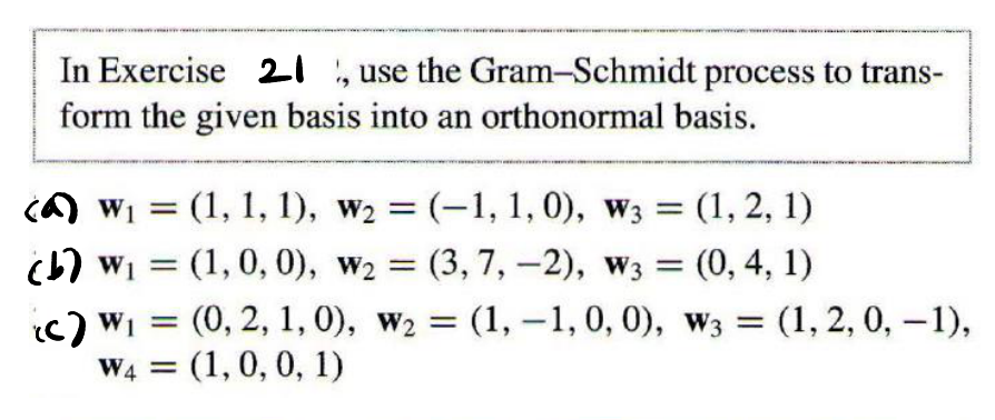 Solved In Exercise 2I , use the Gram-Schmidt process to | Chegg.com