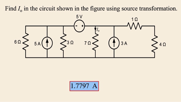 Solved Find I_0 in the circuit shown in the figure using | Chegg.com