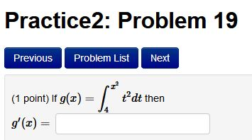 Solved Practice2: Problem 19 PreviouS Problem List Next )=/ | Chegg.com