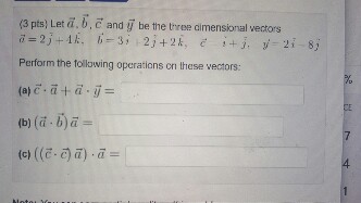 Solved Let vector a, vector b, vector c and vector y be the | Chegg.com