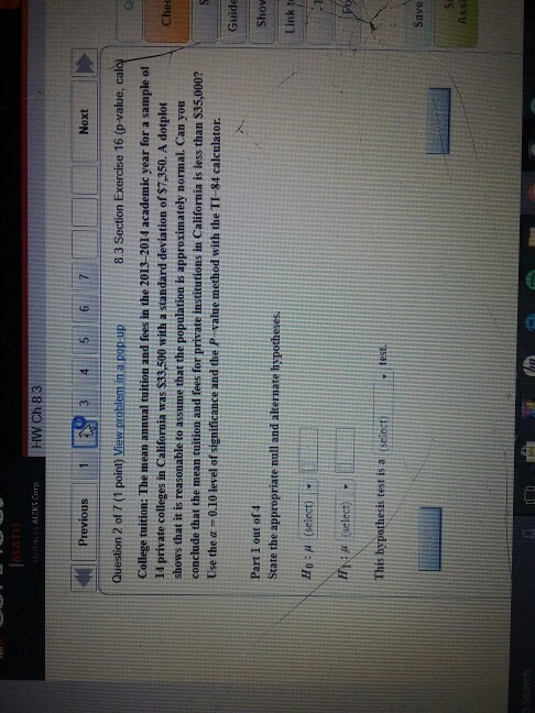 Solved Next Question 2 of 7 (1 point) View Pop.up College | Chegg.com
