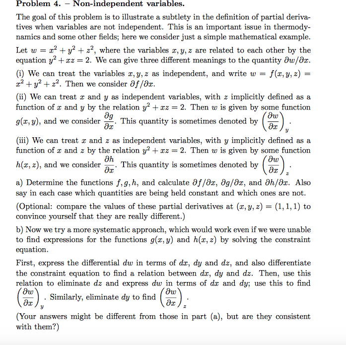 Solved Problem 4. - Non-independent variables. The goal of | Chegg.com