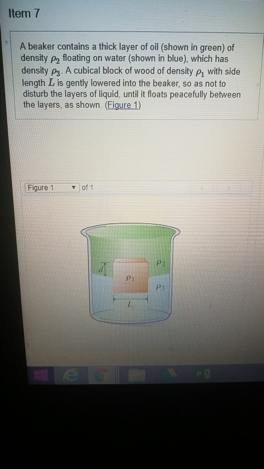 Solved Item 7 A beaker contains a thick layer of oil (shown | Chegg.com