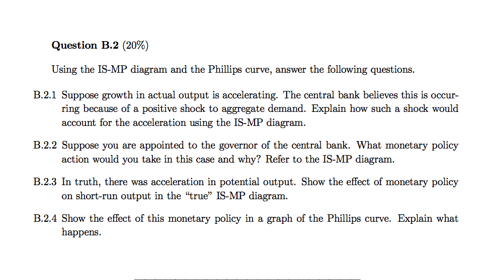 Solved Question 3.2 (20%) Using the IS-MP diagram and the | Chegg.com
